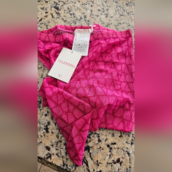 Valentino | Accessories | Valentino Pink Patterned Tights | Poshmark